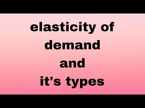 elasticity of demand and Types of demand || All round studies