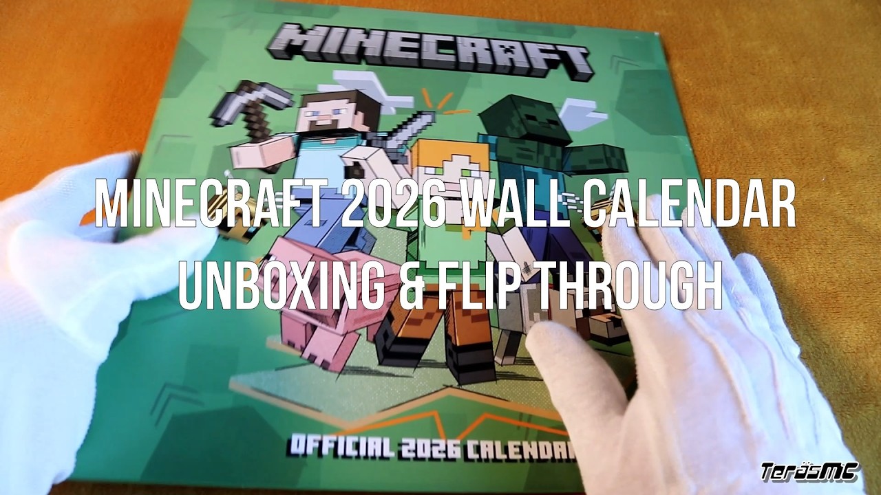 Minecraft 2026 Square Wall Calendar (12 Month) Unboxing & Flip Through