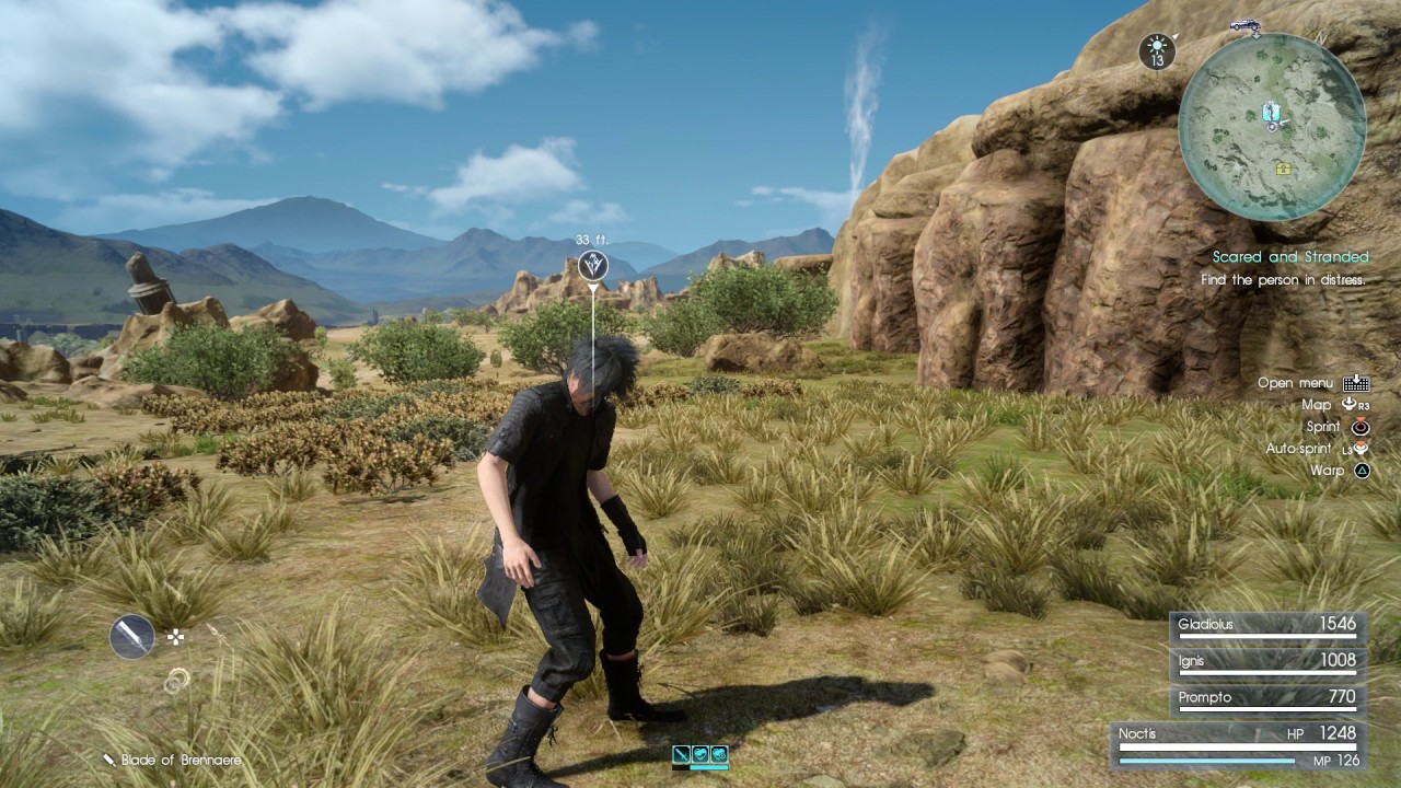 Final Fantasy XV - Scared and Stranded Rescue Side Mission: Give Man a Potion Gameplay Location