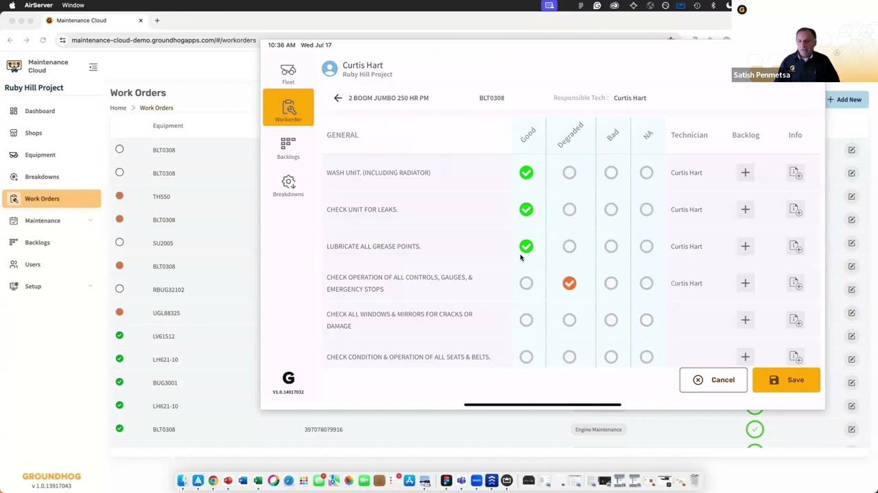 GroundHog Maintenance Technician app