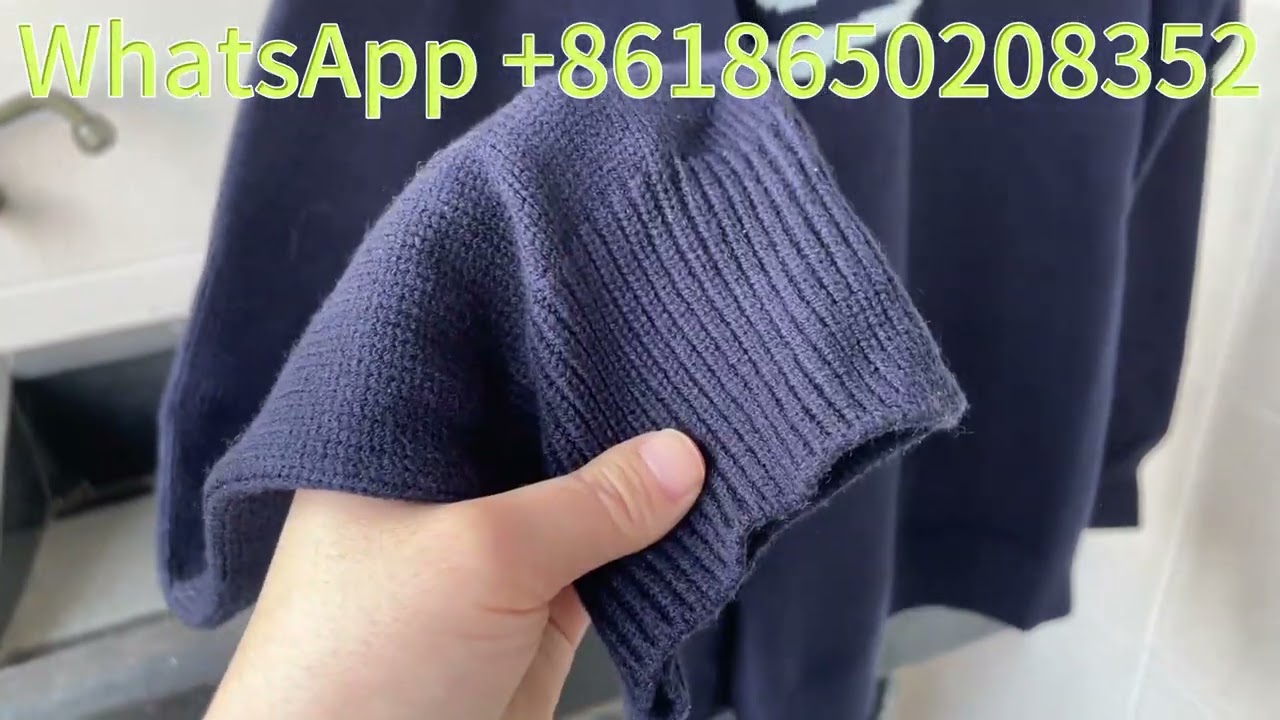 G-ucci Knit wool sweater with intarsia in dark blue