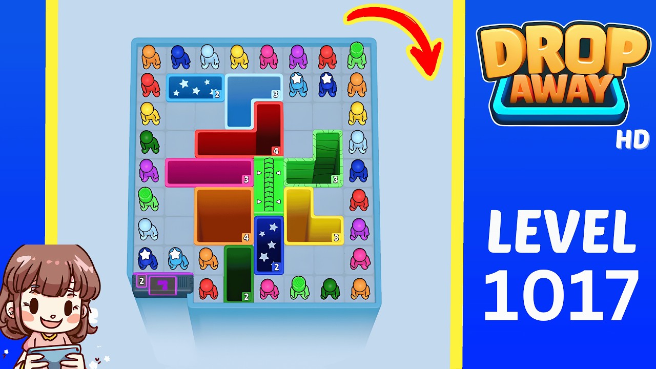 Drop Away Level 1017 Solution Walkthrough