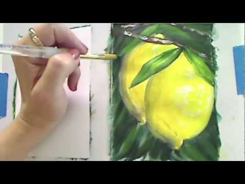 How to Paint a Lemon 'Pretty Little Lemons' art lesson by The Frugal Artist Ep. 1