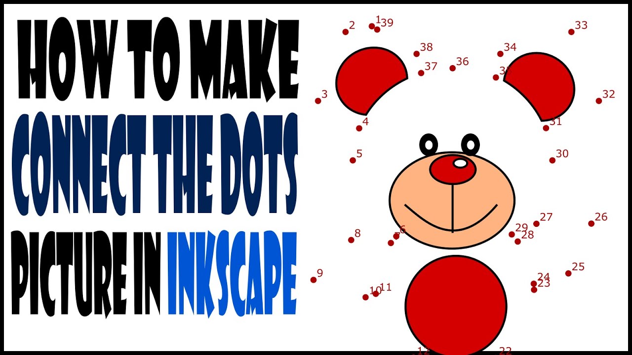 Inkscape Tutorial - How To Make Connect The Dots Picture For Kids Using Number Nodes Tool.