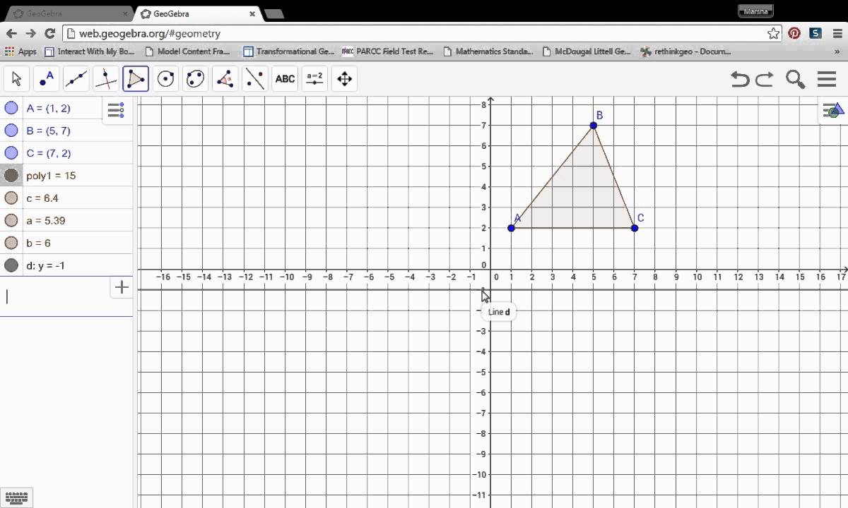 Reflections in Geogebra