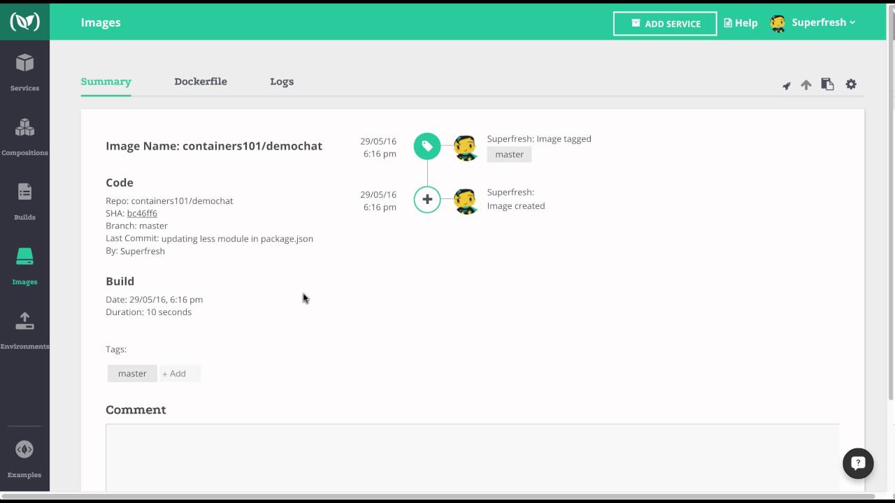 Codefresh: Working with Logs and Meta Data for Docker-based Microservices