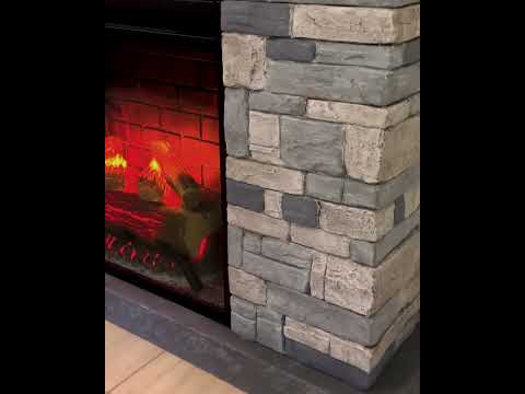 The easiest & coziest upgrade for any space - uber modern with realistic cast stone + mantel beam