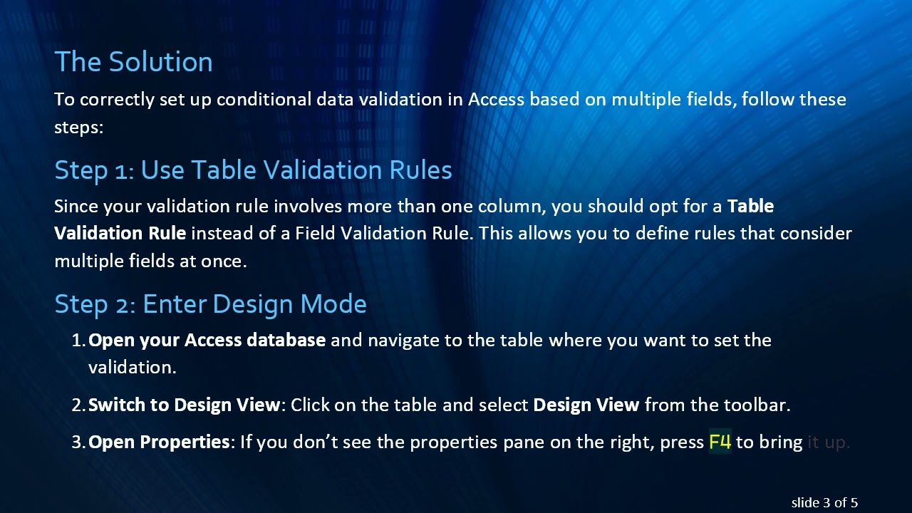 How to Create Conditional Data Validation in Access Forms