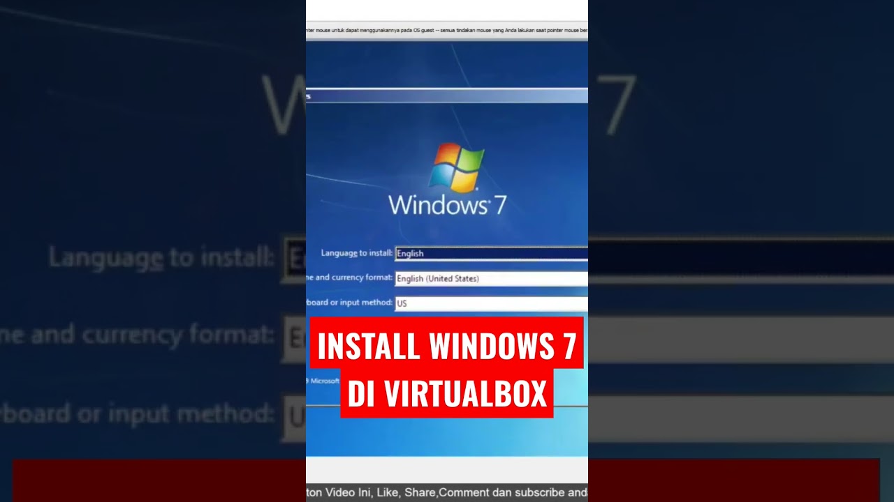 📢INSTALL WINDOWS 7 DI VIRTUAL