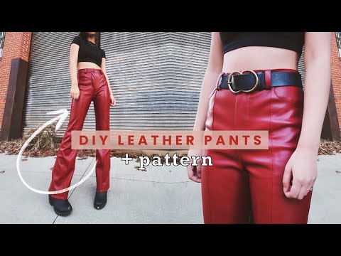 How to Sew Leather Pants + PATTERNS // DIY Vegan Leather Trousers Sewing Tutorial