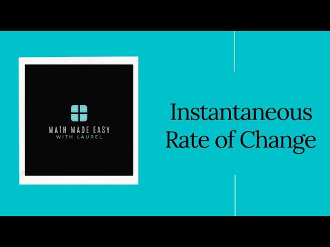 Instantaneous Rate of Change of a Function