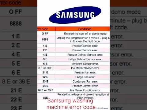 Samsung washing machine error code how to error code Samsung washing machine