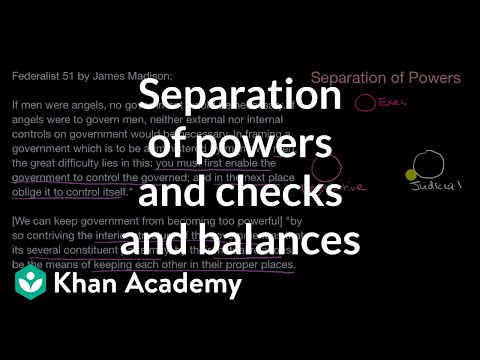 Separation of Powers and Checks and Balances
