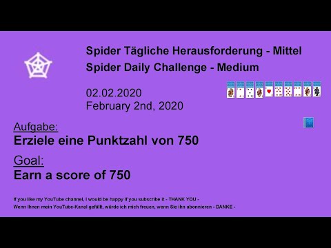 Earn a score of 750 | Spider Medium | Feb 2, 2020