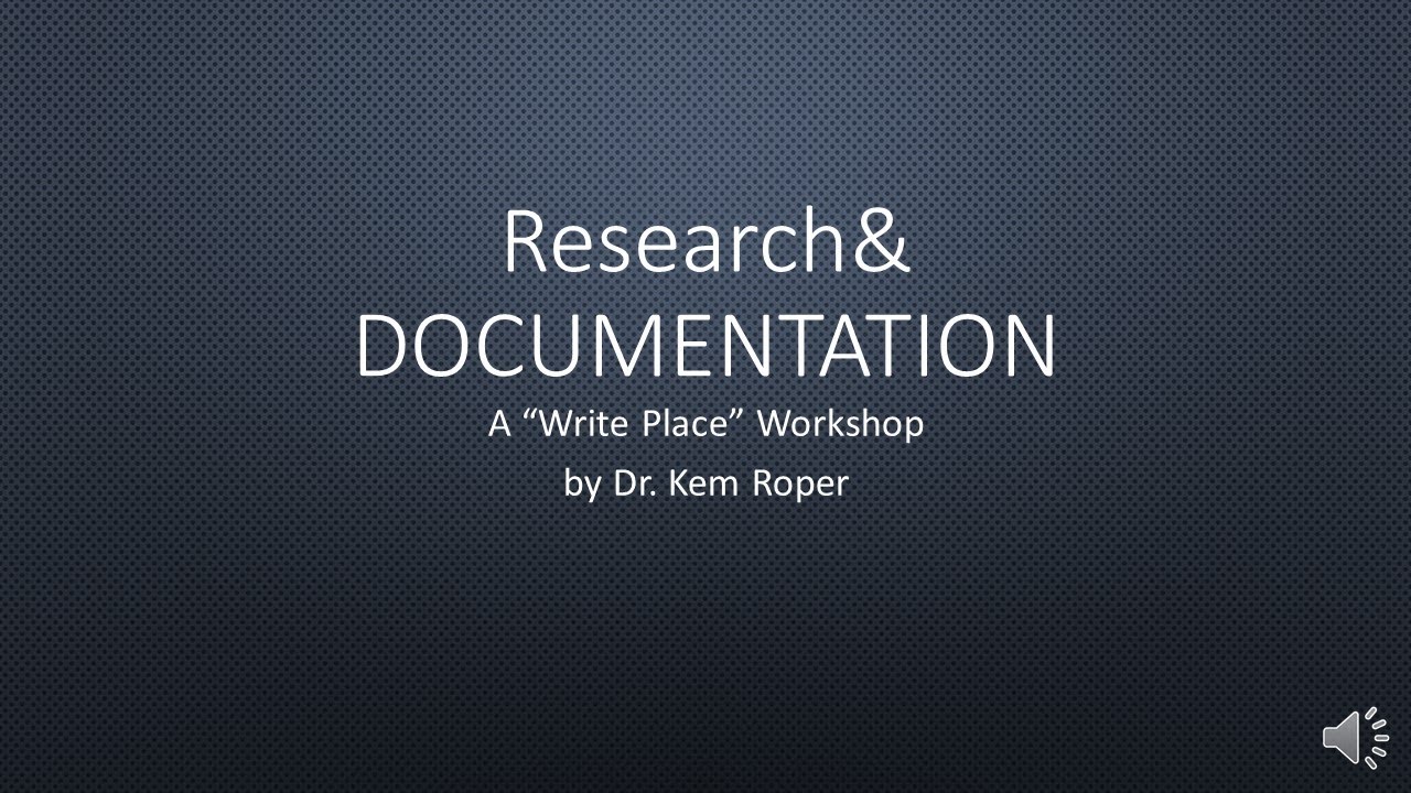 Research and Documentation Workshop
