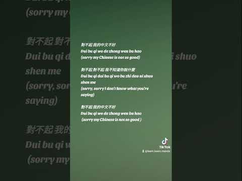 Dui Bu Qi Wo De Zhong Wen Bu Hao - 對不起 我的中文不好 #chinesesong #basicchinese