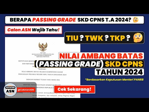 Nilai Ambang Batas (Passing Grade) SKD CPNS Tahun 2024 – Nilai Minimal untuk Lolos Ujian SKD CPNS