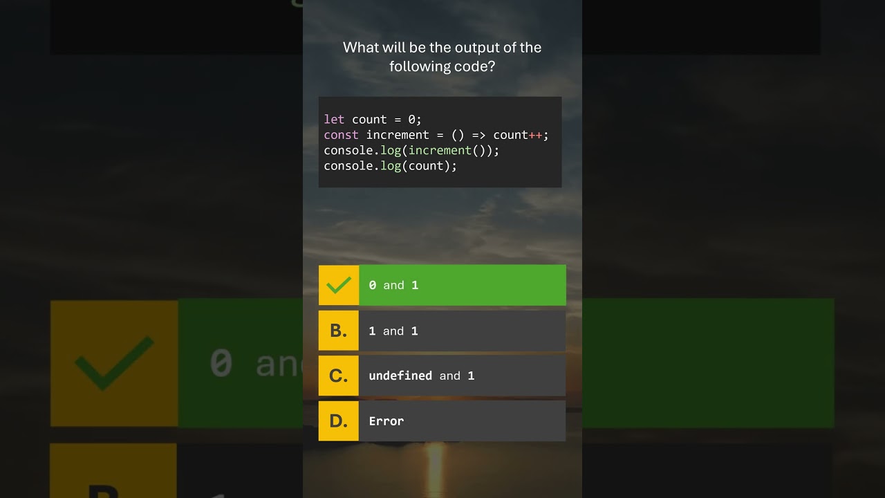 #TestYourJavaScript  36 / 100 JavaScript MCQ & Answer #javascript #programming #coding #procademy