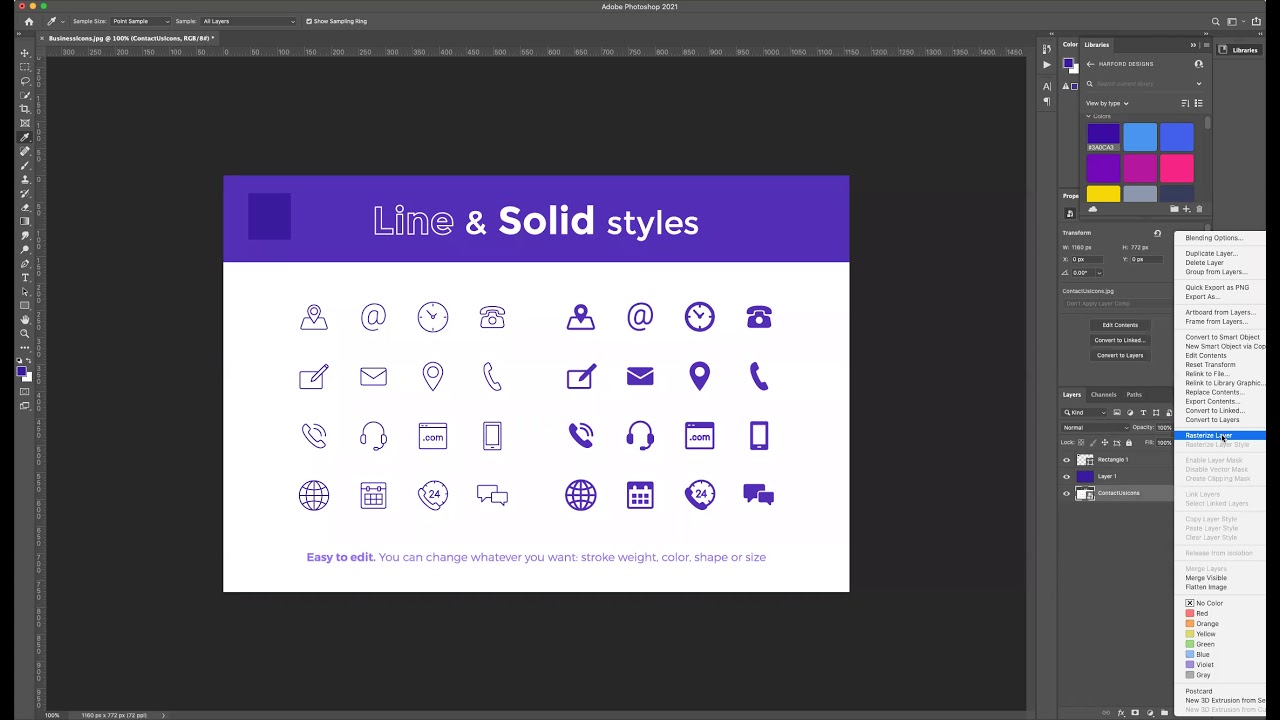 DIY Design: Convert PNG or JPG Icons to Brand Colors in Photoshop