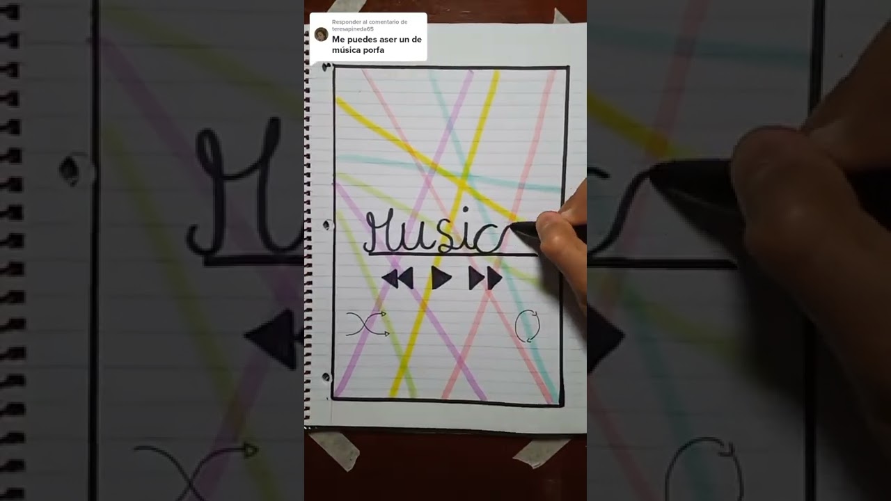 portada fácil y bonita de musica#shorts