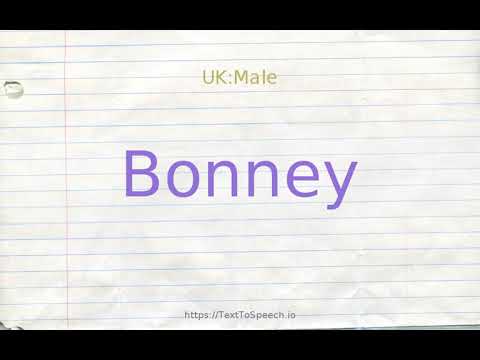 How to pronounce bonney