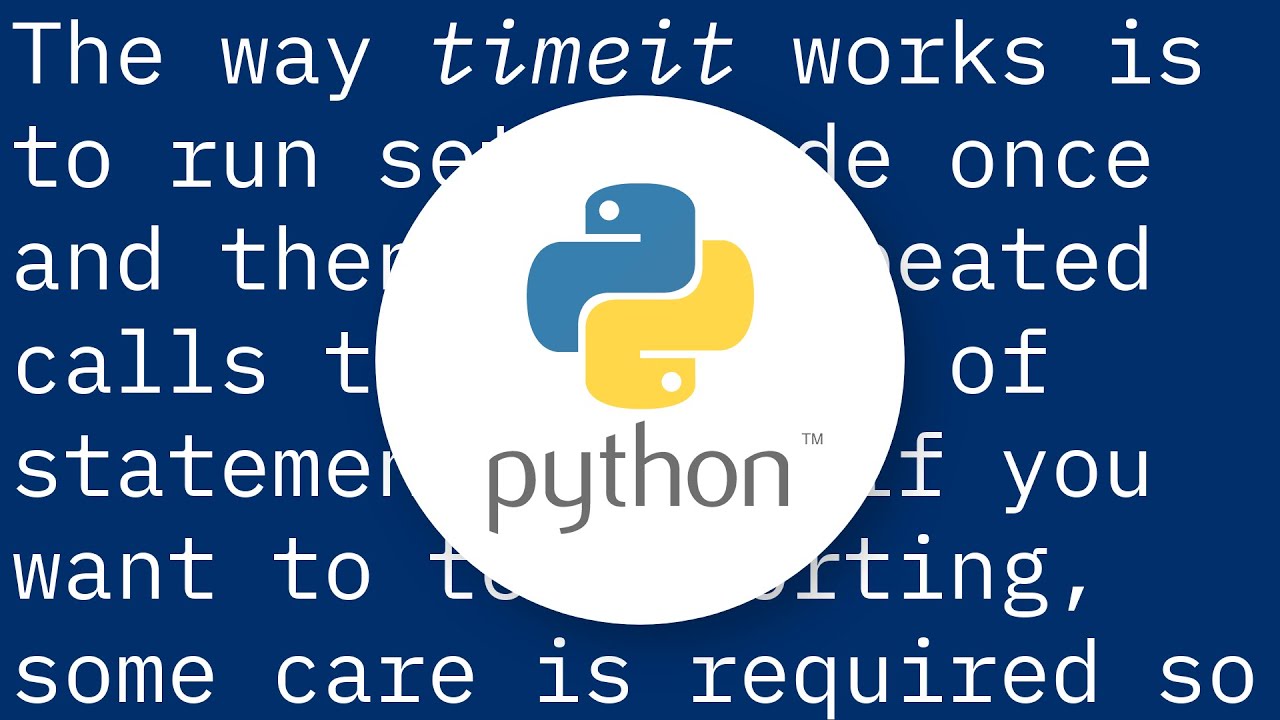 How to use timeit module