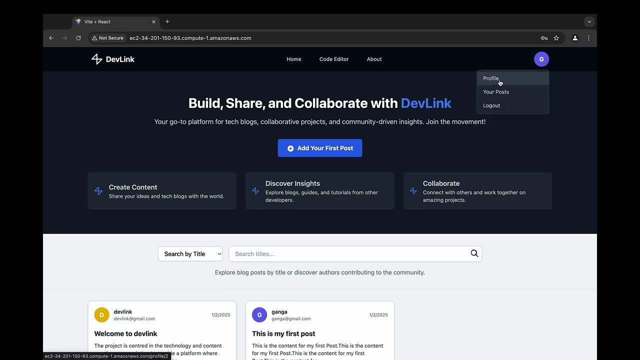 Devlink: Code, Blog & Connect! | Full-Stack App