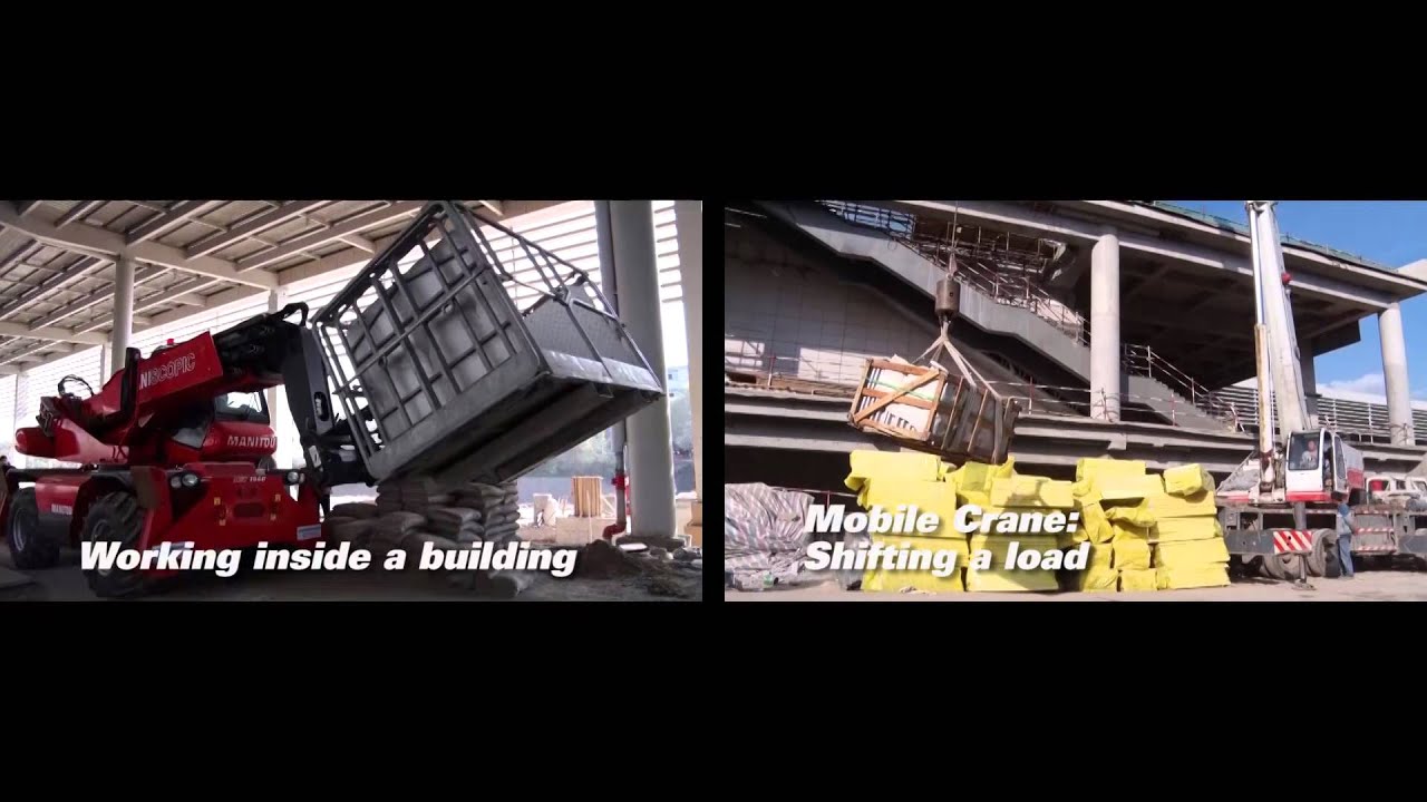 MANITOU ROTATING TELEHANDLER VS MOBILE CRANE