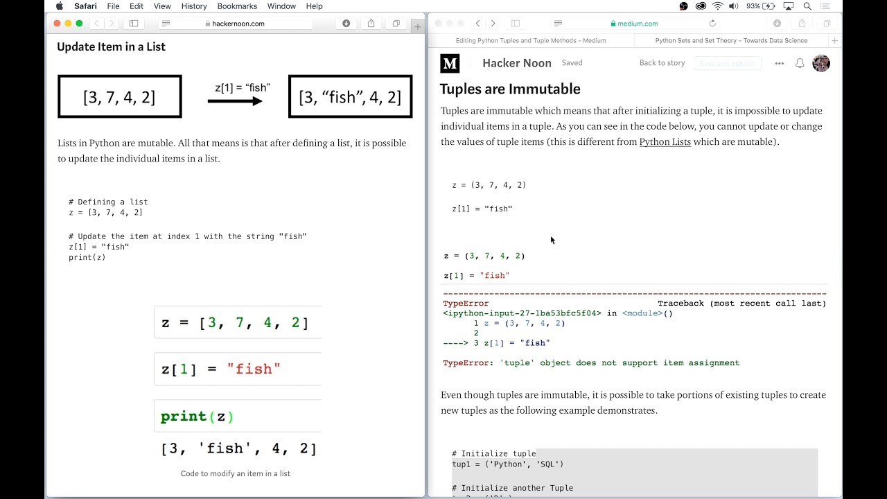 Differences between Python Tuples and Lists