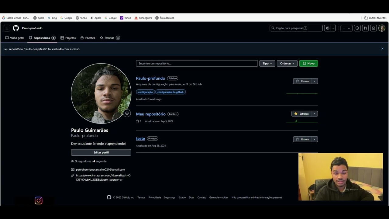 DELETAR REPOSITORIO NO GITHUB