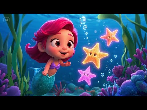 Baby Mermaid Sitting on a Rock Rhyme Song | Popular Nursery Rhyme | Educational Kids Songs