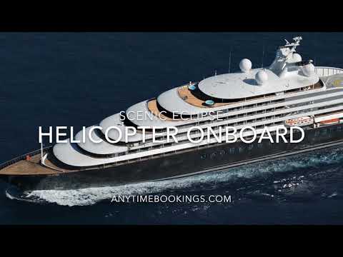 Helicopter onboard the First Discovery Yacht Scenic Eclipse with Cessy Meacham