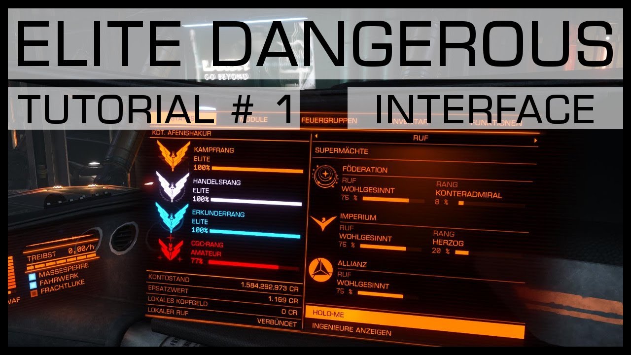 ELITE DANGEROUS | TUTORIAL #1 | Schiffs- und Stationsinterface | Einsteigertipps [PC/PS4/XBOX]