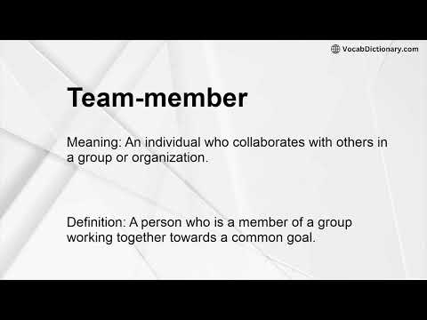 Team-member Meaning