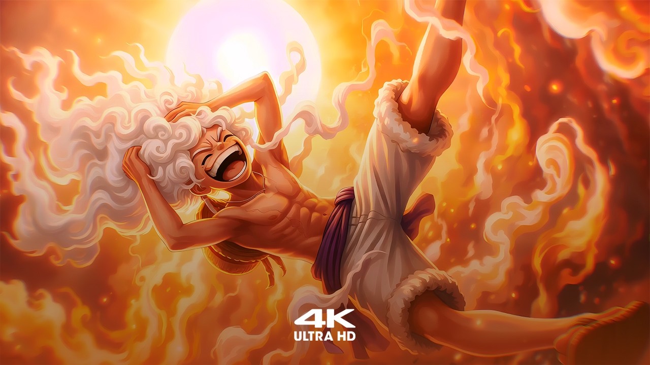 Sun God Nika Luffy Gear 5 – 4K Live Wallpaper + Screensaver | One Piece 🔥