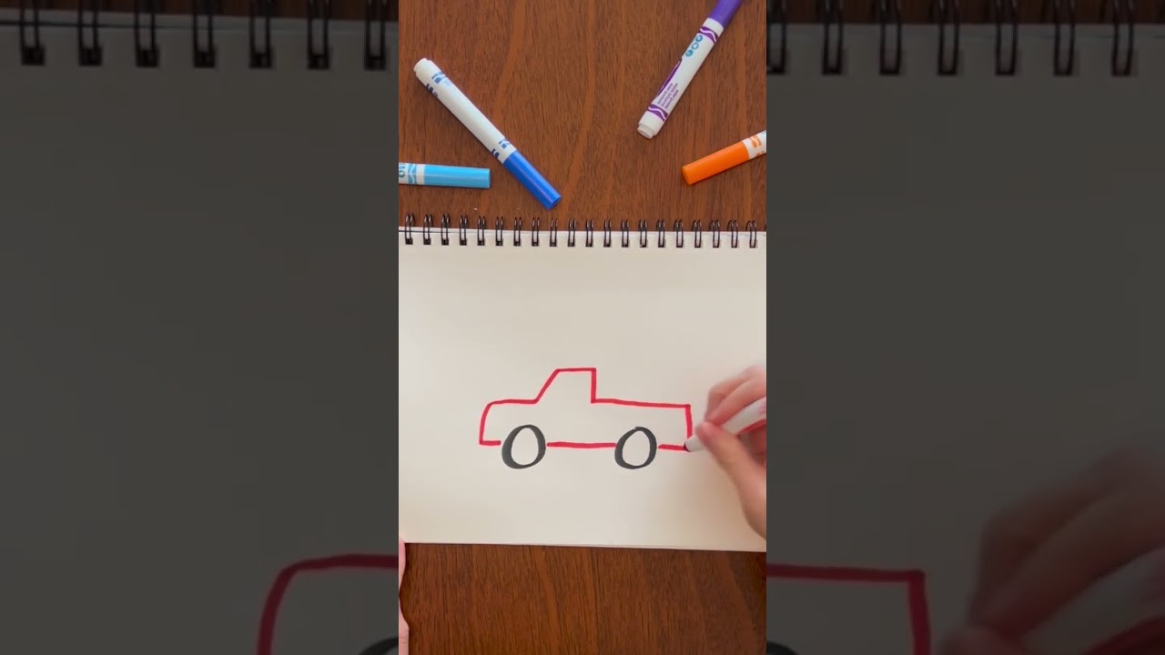 Learn to draw a pickup truck! #quickdrawing #kidsdrawinglessons #easydrawing