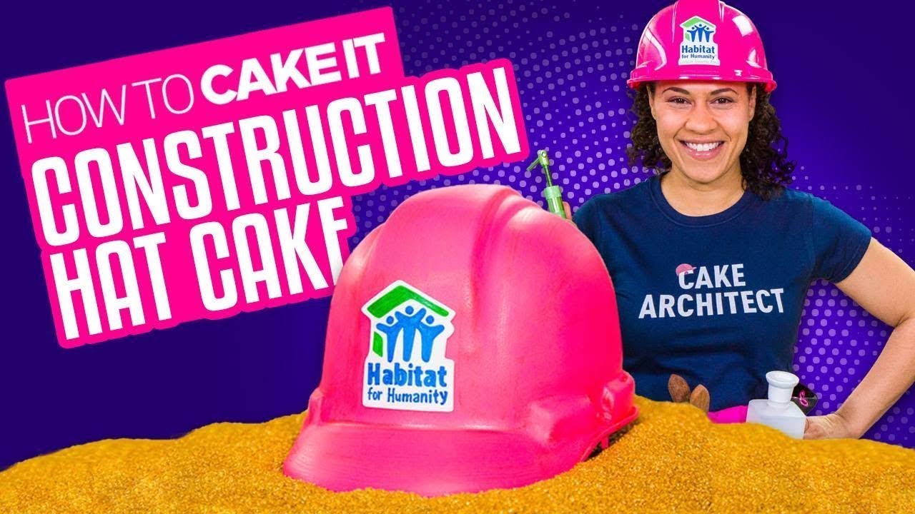 How To Make a Pink Construction Hat out of Vanilla CAKE! | Yolanda Gampp | How To Cake It