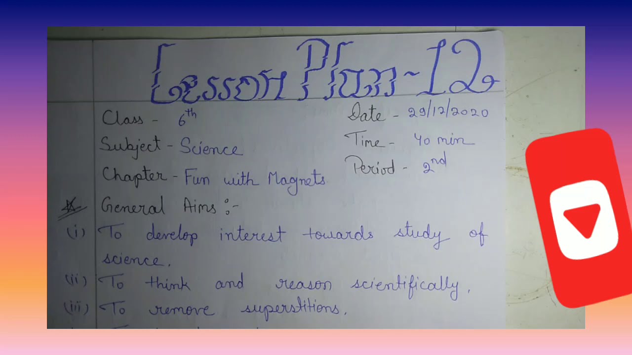 Class 6th Science Lesson Plan -12 Chapter - Fun With Magnets
