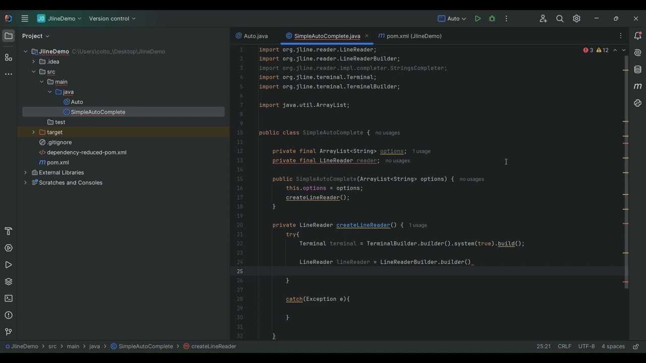 Jline3 Tab Auto-Complete Tutorial