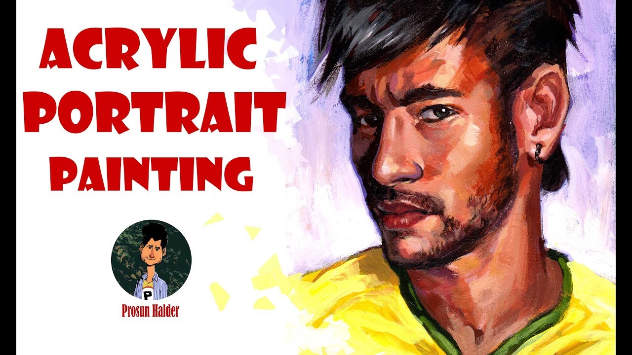Acrylic Portrait Painting || Neymar Jr.