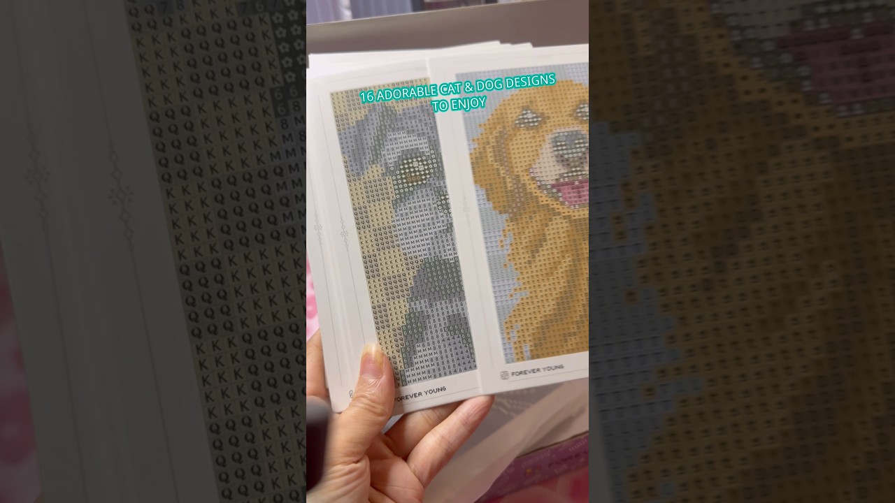 16 adorable cat & dog designs diamond painting kits #diamondart #diamondpainting #asmr #unboxing