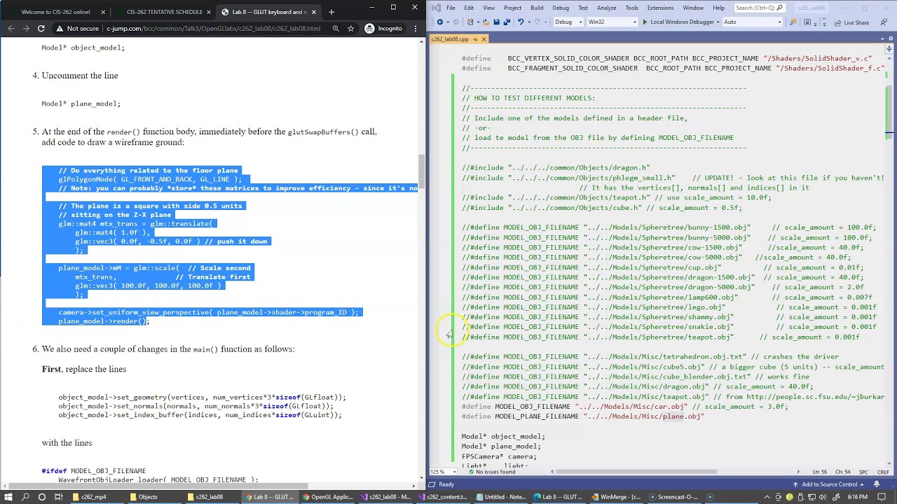 12.10 Lab 8, adding the Wavefront object loader