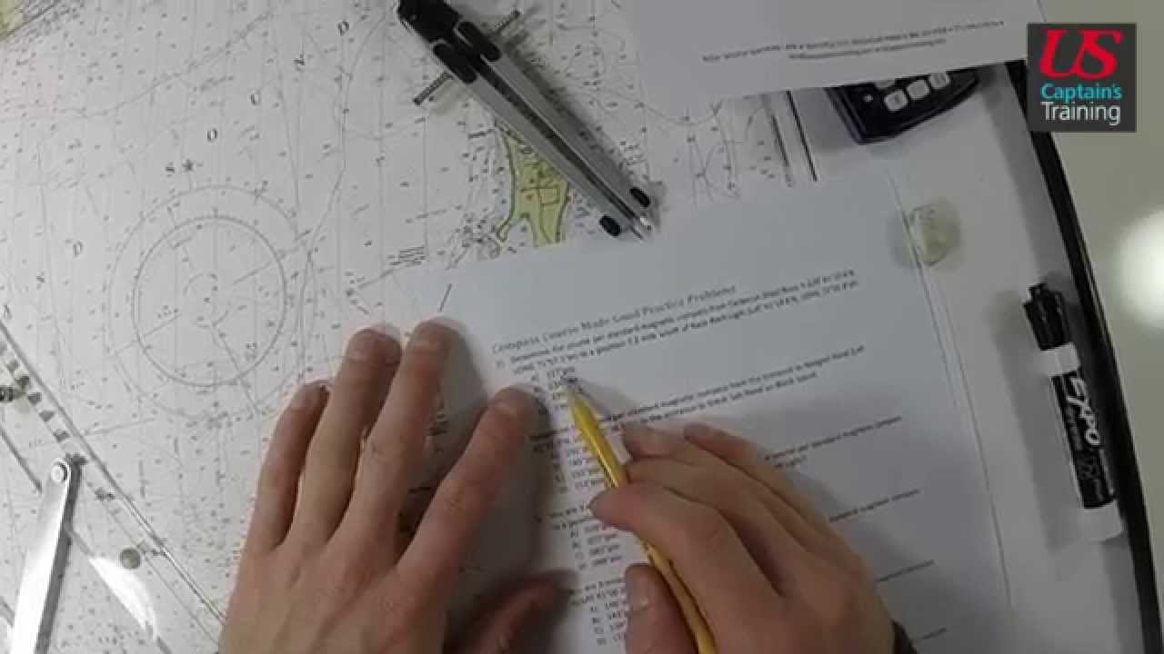 Captain License Chart Navigation – Compass Course Made Good Practice Problem 1