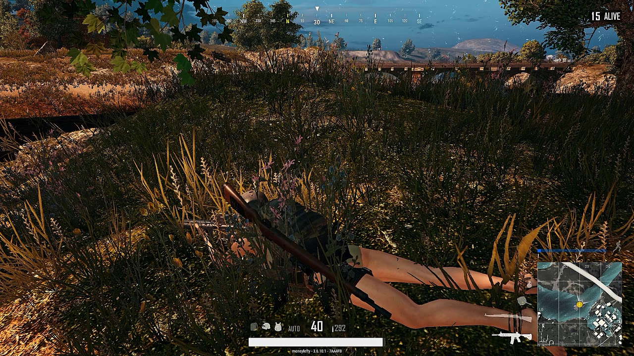 sunbathing by the river