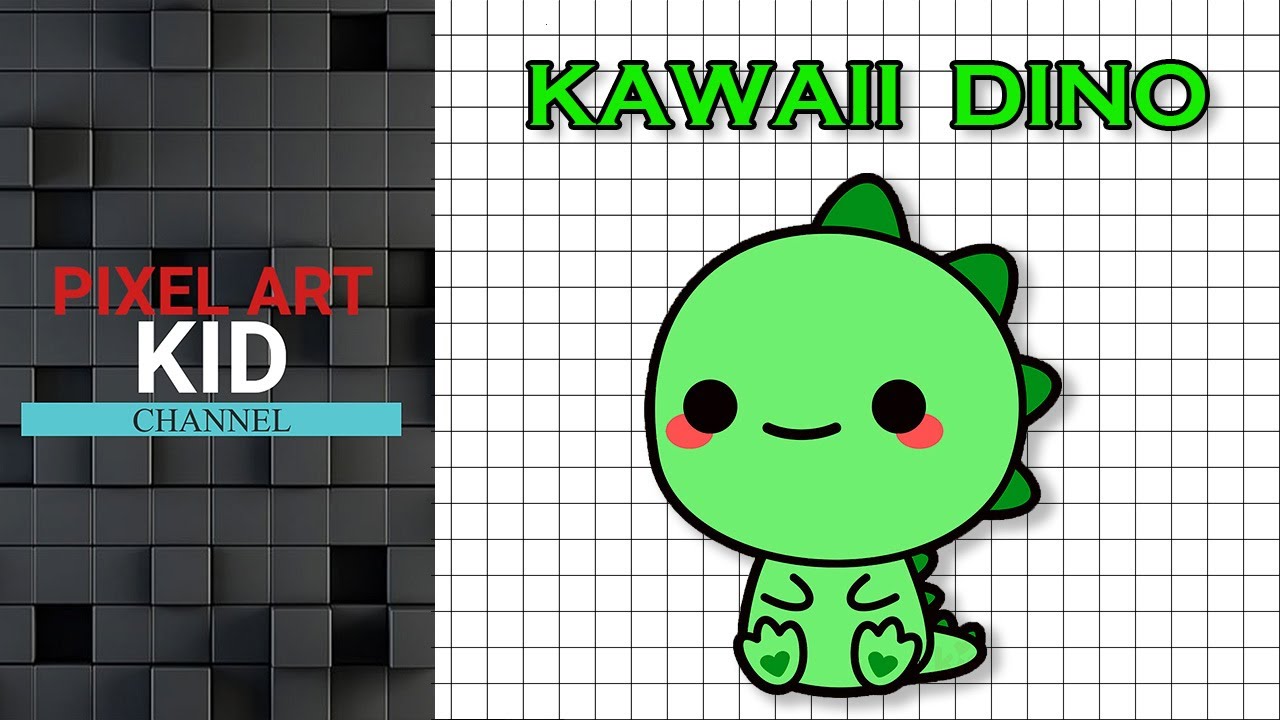 PIXEL ART Drawing Kawaii Dino | Pixel Art Kid