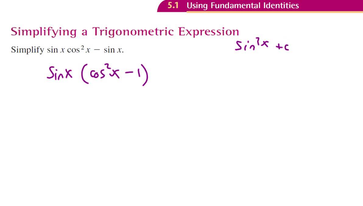 Simplifying a Trig Expression Ex 1