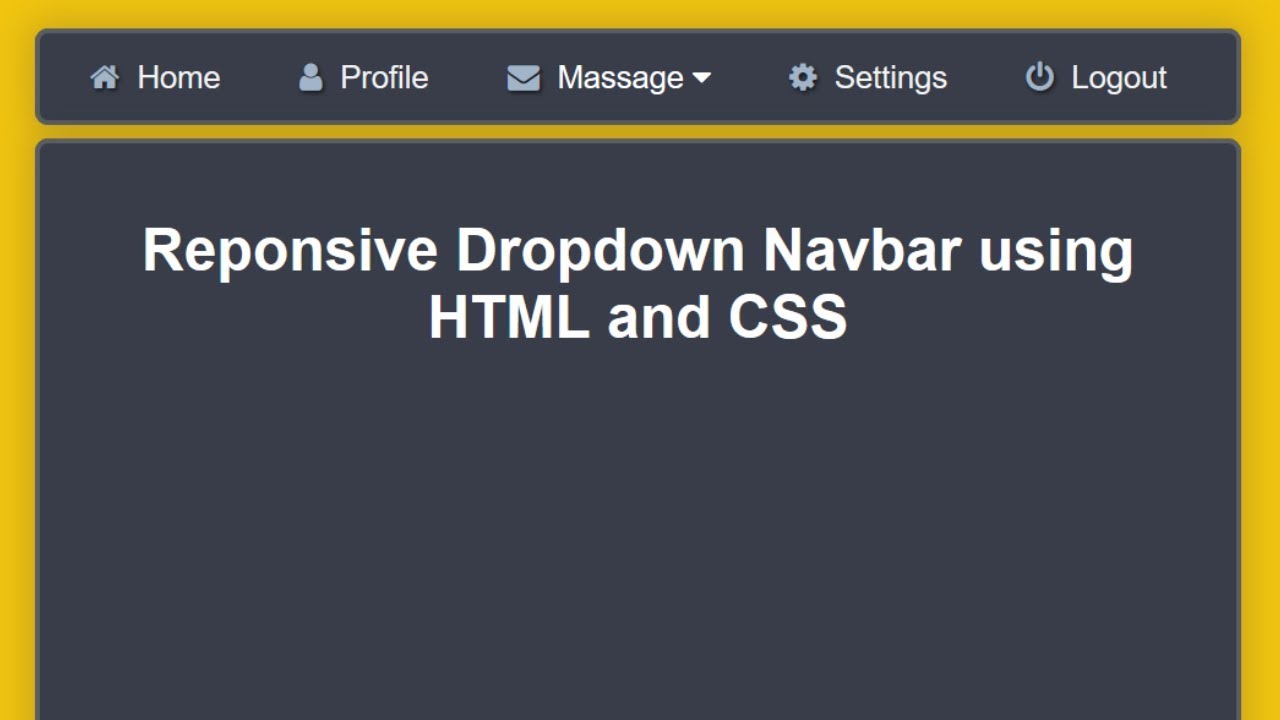 Responsive Dropdown Navbar using HTML and CSS