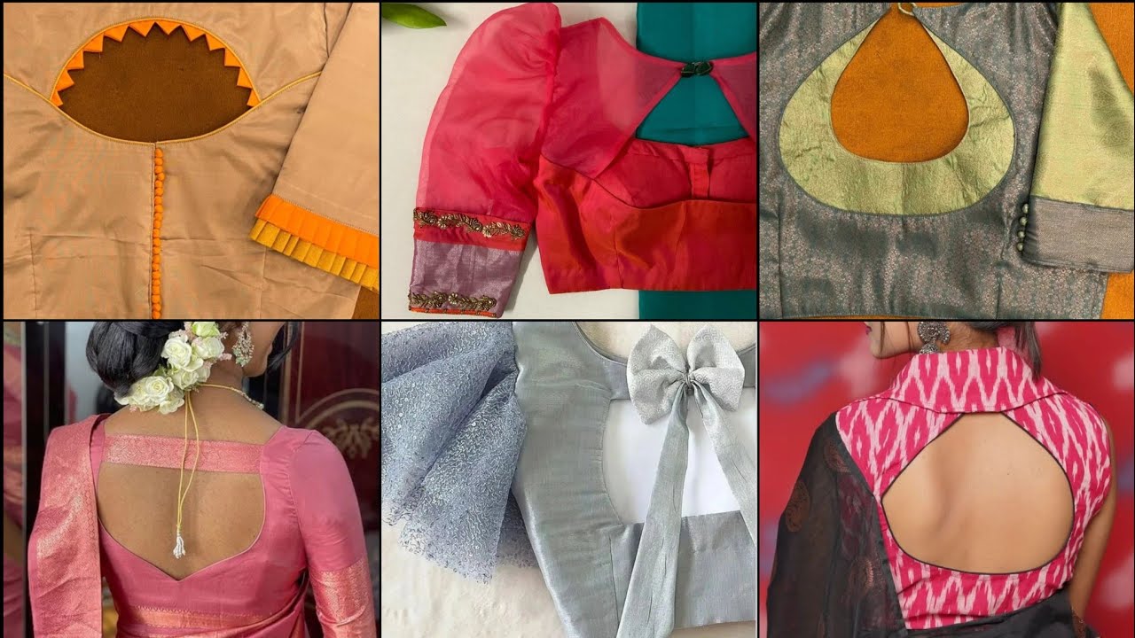 New Latest Modern Back Neck Gala Blouses - Blouse Designs - Blouse Designs