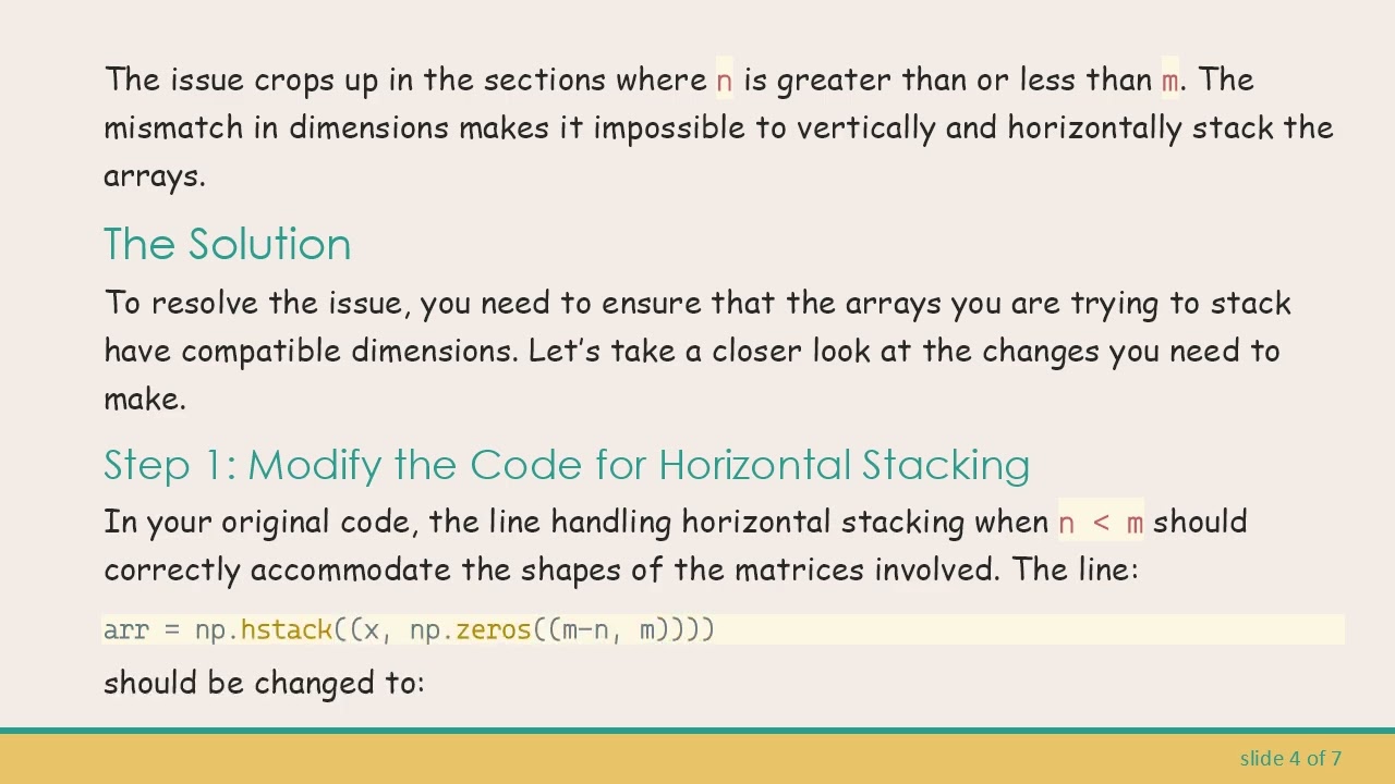 How to Fix Python Code For Numpy Array Stacking Issues?