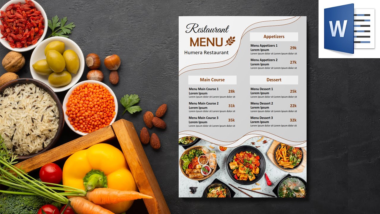 Cara Membuat Daftar Menu yang Menarik di Microsoft Word | Desain Menu Eps. 8